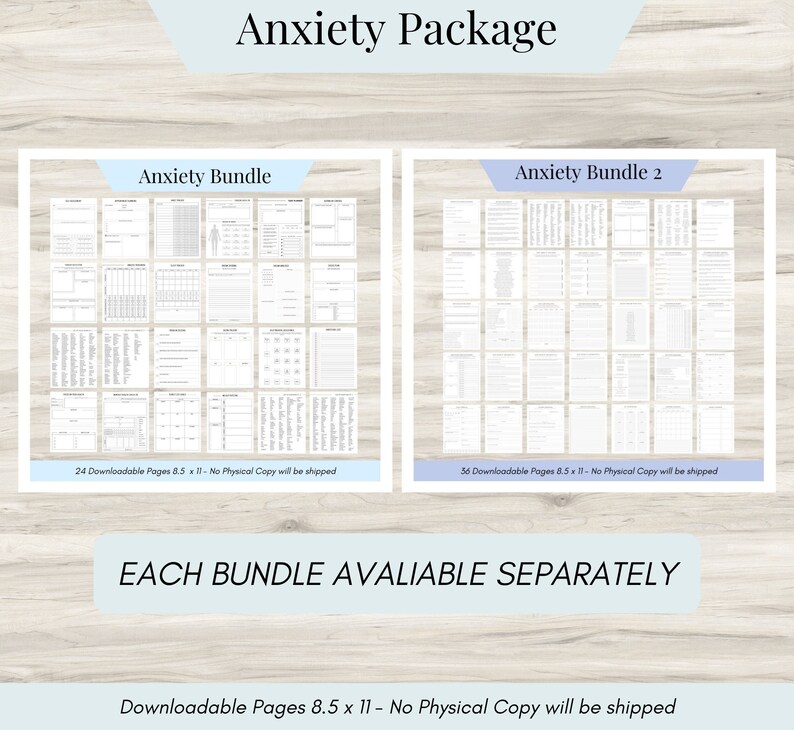 Anxiety Journal Package Therapy Journal Sheets Mental Health - Etsy