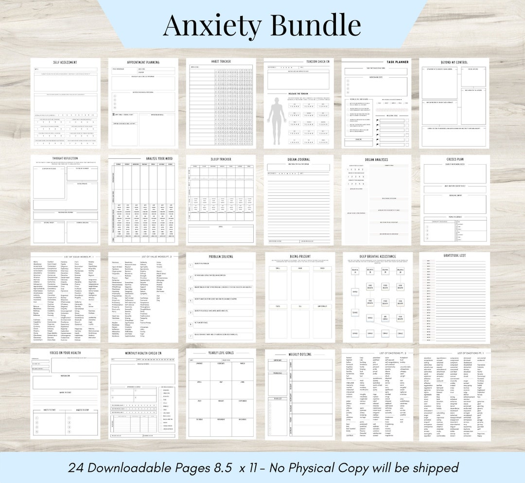 Anxiety Journal, Therapy Journal Worksheets, Digital Mental Health ...