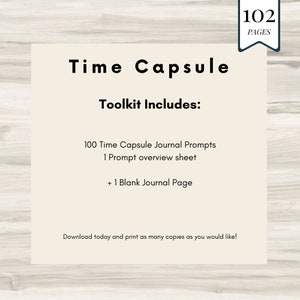 Time Capsule Journal Prompts, Self-reflection, Mindful Prompts for ...