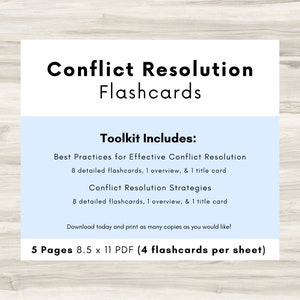 Conflict Resolution Flashcards, School Counselor, Restorative Justice ...