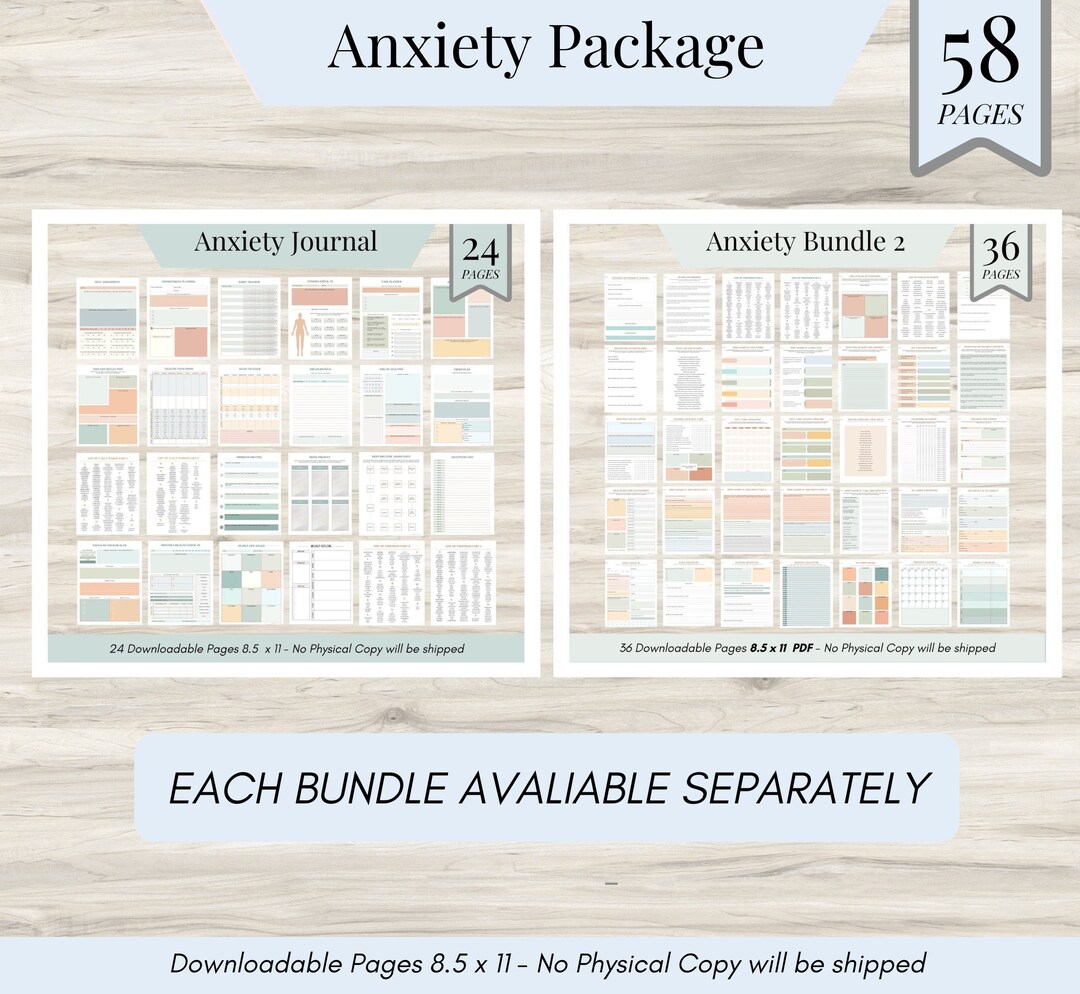 Anxiety Journal Package, Therapy Journal Sheets, Mental Health Sheets ...