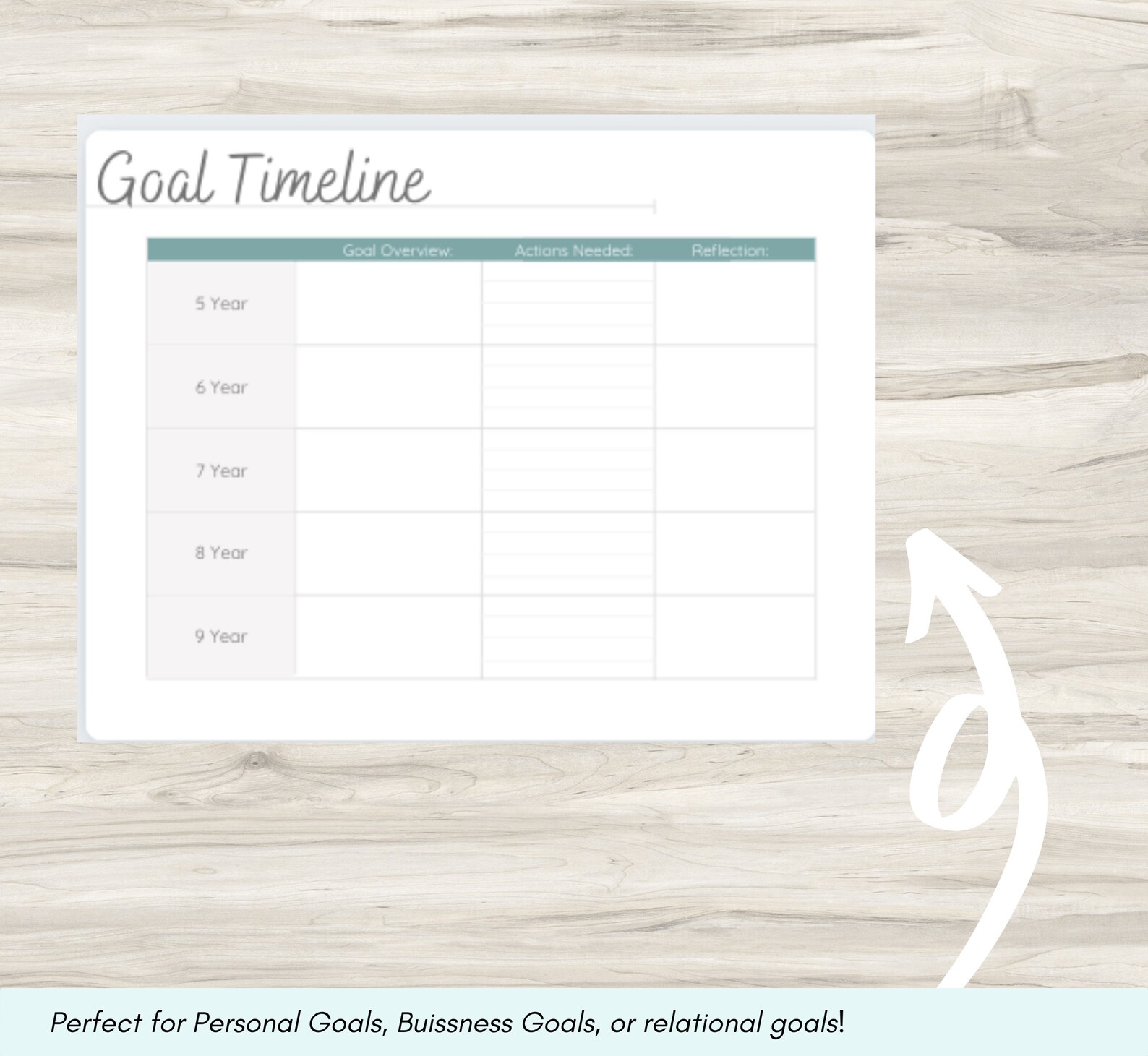 Personal Goal Business Goal Spreadsheet Template Visual - Etsy