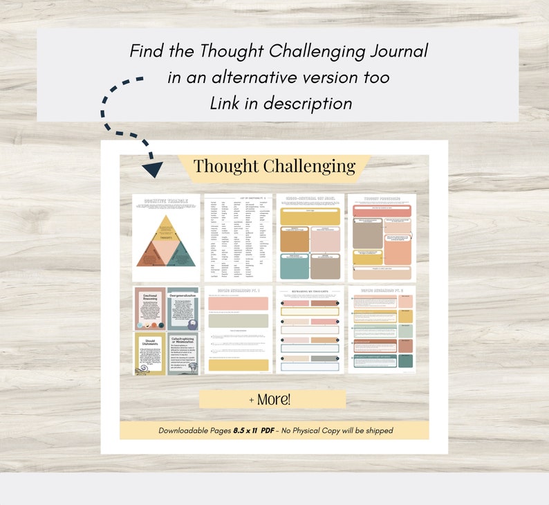 Thought Record Worksheet: CBT DBT Mental Health Tool (PDF) - Etsy