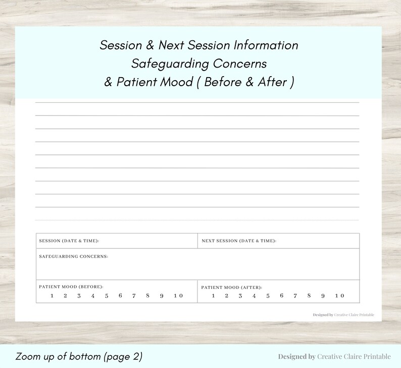 Treatment Note Sheets, Provider Worksheet, Therapist Note Template ...