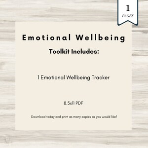Emotional Wellbeing Tracker Mental Wellness Tracker & Self-care Planner ...