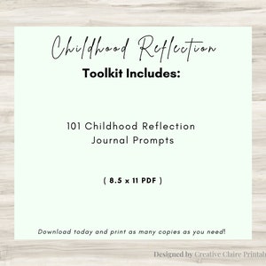 101 Childhood Reflection Journal Prompts, Mental Health Journal, Self ...