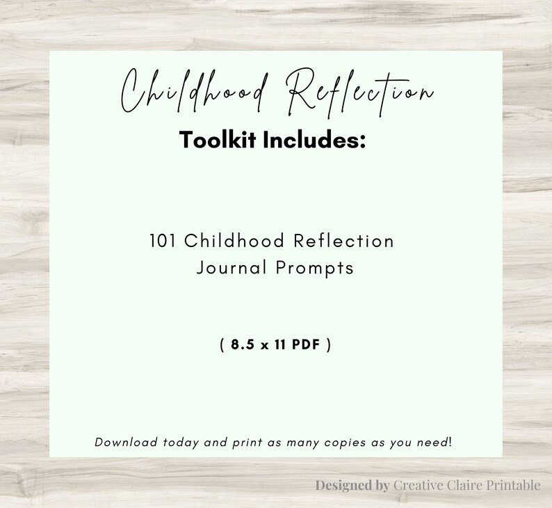 101 Childhood Reflection Journal Prompts Mental Health - Etsy