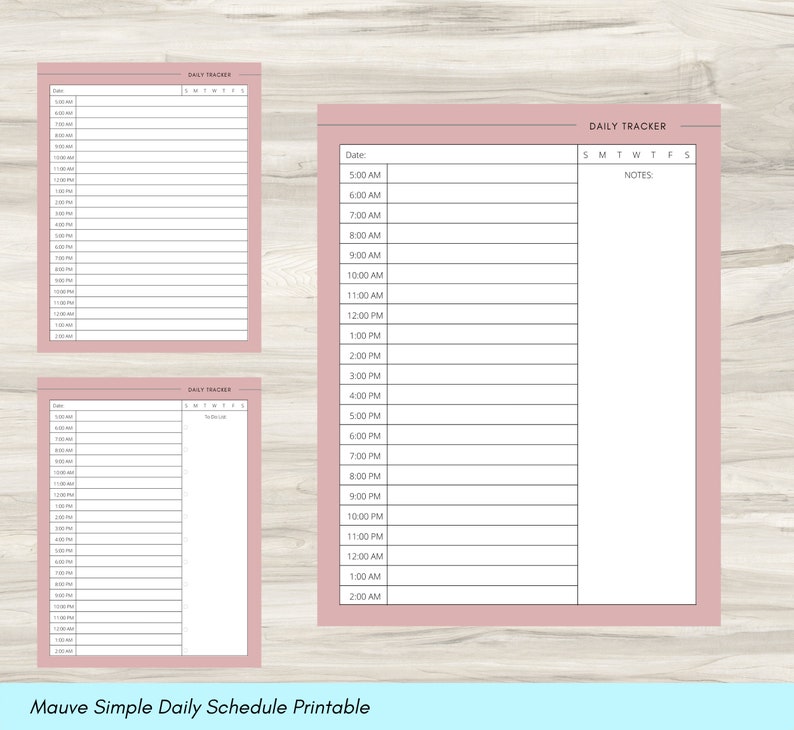 Daily Agenda Template Hour Weekly Schedule Daily Schedule | Etsy