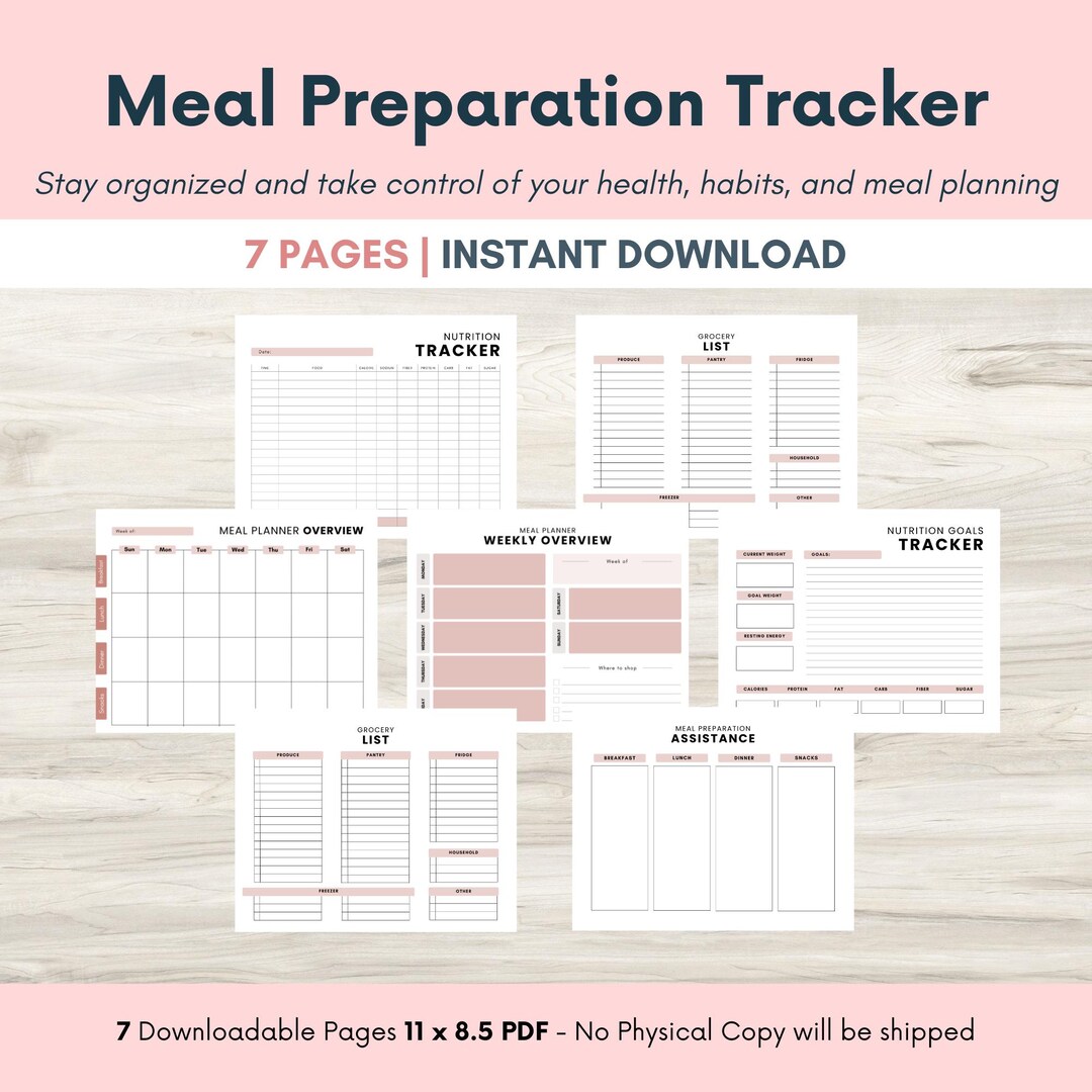 Digital Meal Planner Template | Weekly Meal Prep & Meal Planning Guide ...