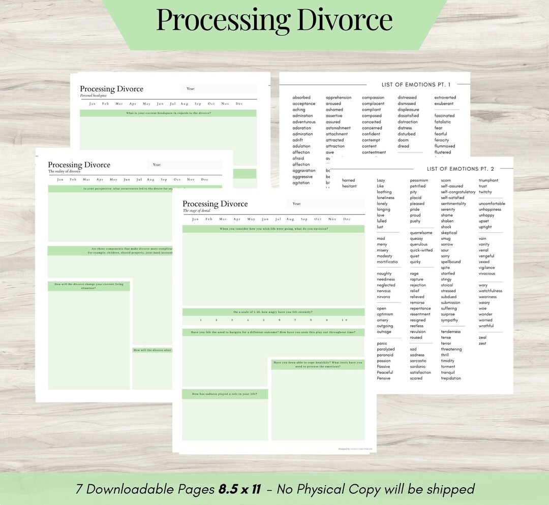 Divorce Therapy Journal: Printable Prompts for Grief & Separation ...