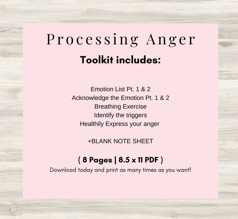 Anger Processing Journal: Mental Health Prompts & Strategies (PDF) - Etsy