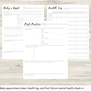 Baby Health Log, Newborn Journal, Baby Journal, Postpartum Journal ...