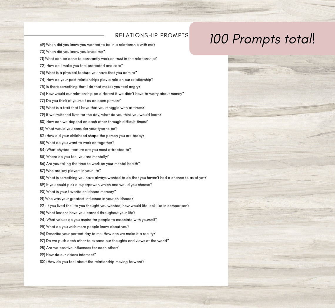 Relationship Journal Prompts Mental Health Journal Self Care - Etsy