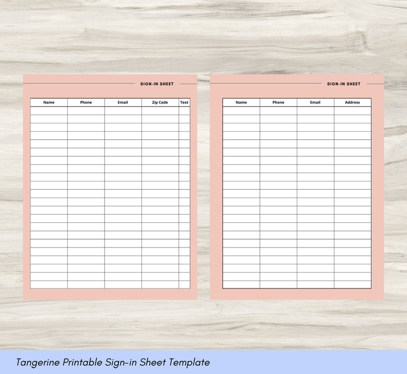 Sign-in Sheet Template Sign-in Sheet for Event Sign-in Sheet | Etsy