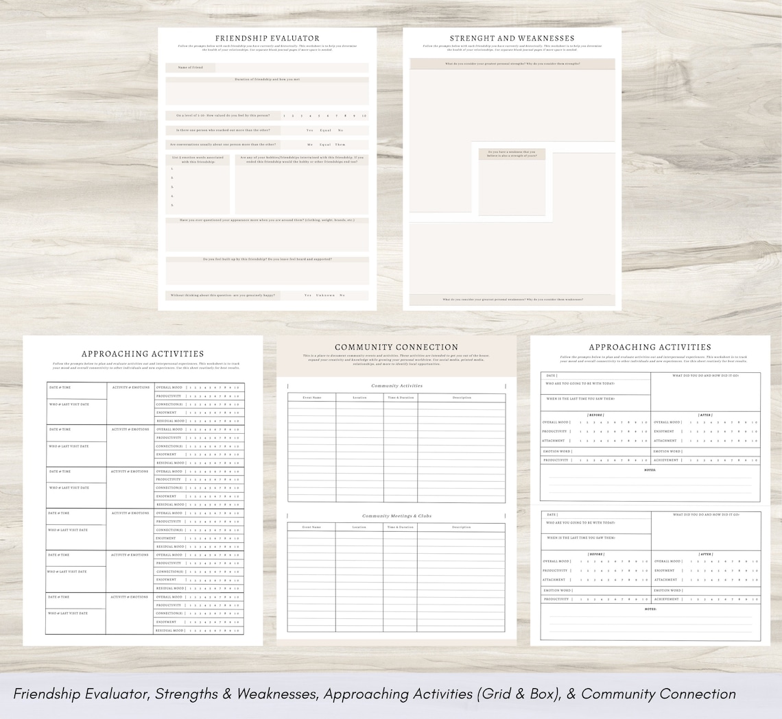 Self Care Bundle Therapy Journal Worksheets Mental Health - Etsy