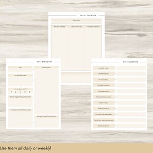 Daily Thought Processing Journal Pages for Daily Self Care, Daily ...