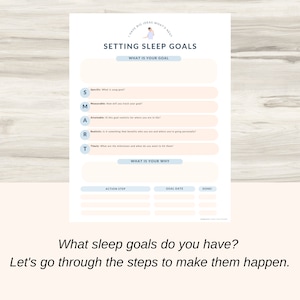 Sleep Hygiene Worksheets: Dream Diary, Sleep Goal Setting (PDF) - Etsy