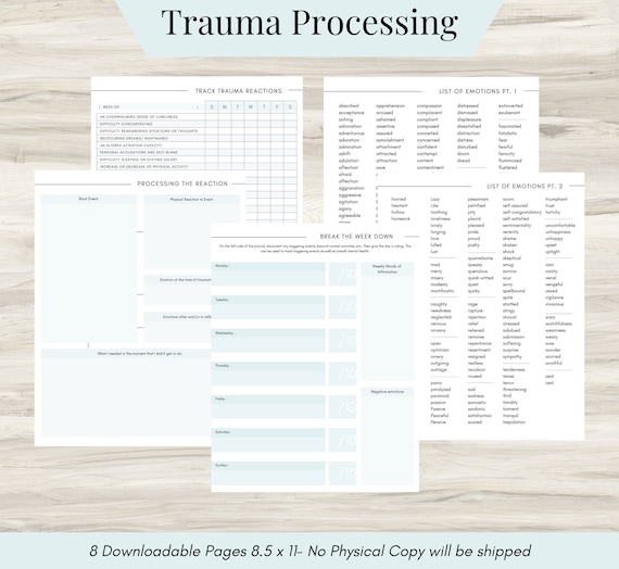 Trauma Processing Journal Pages Daily Self Care Mental - Etsy