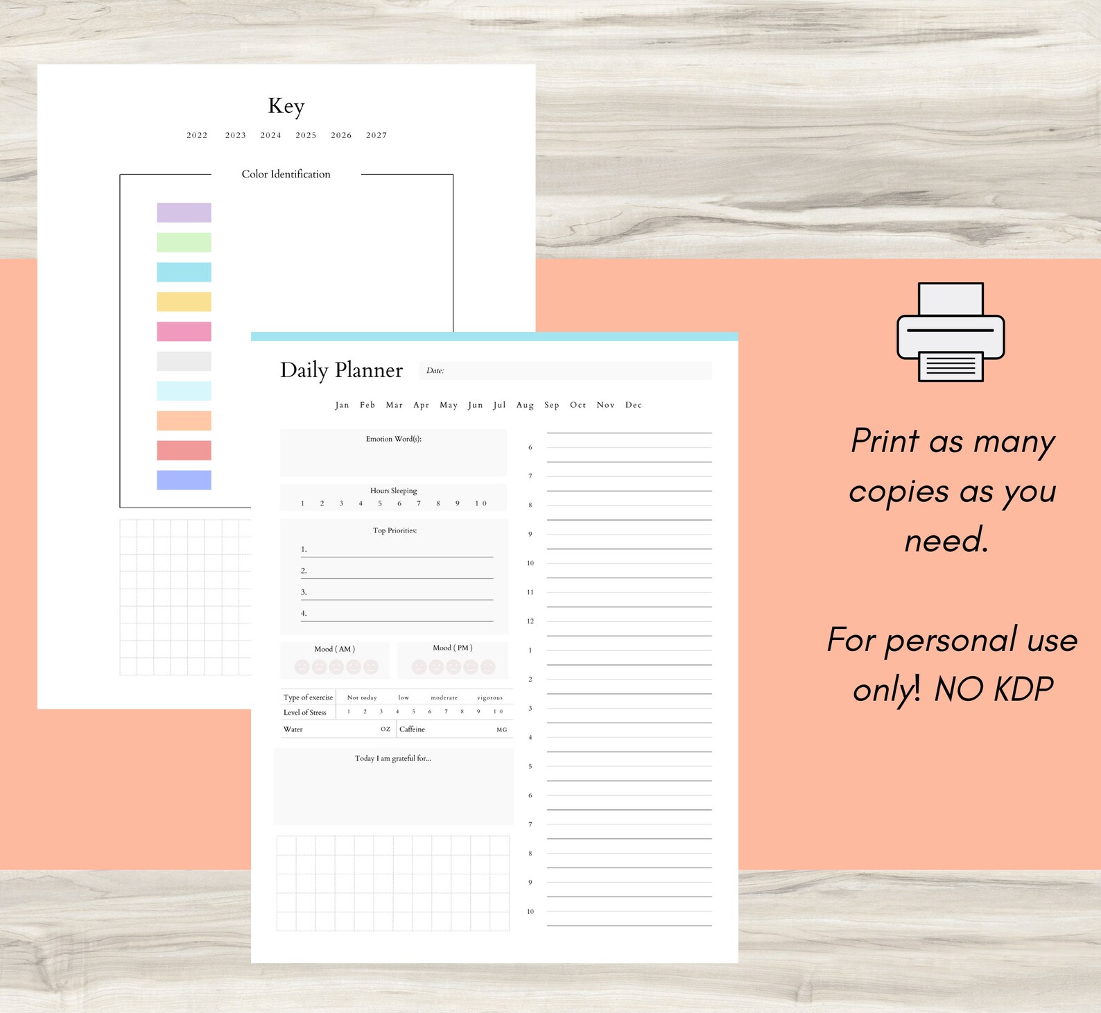 Daily Mood Planner Mood Tracker Planner Template for Daily - Etsy