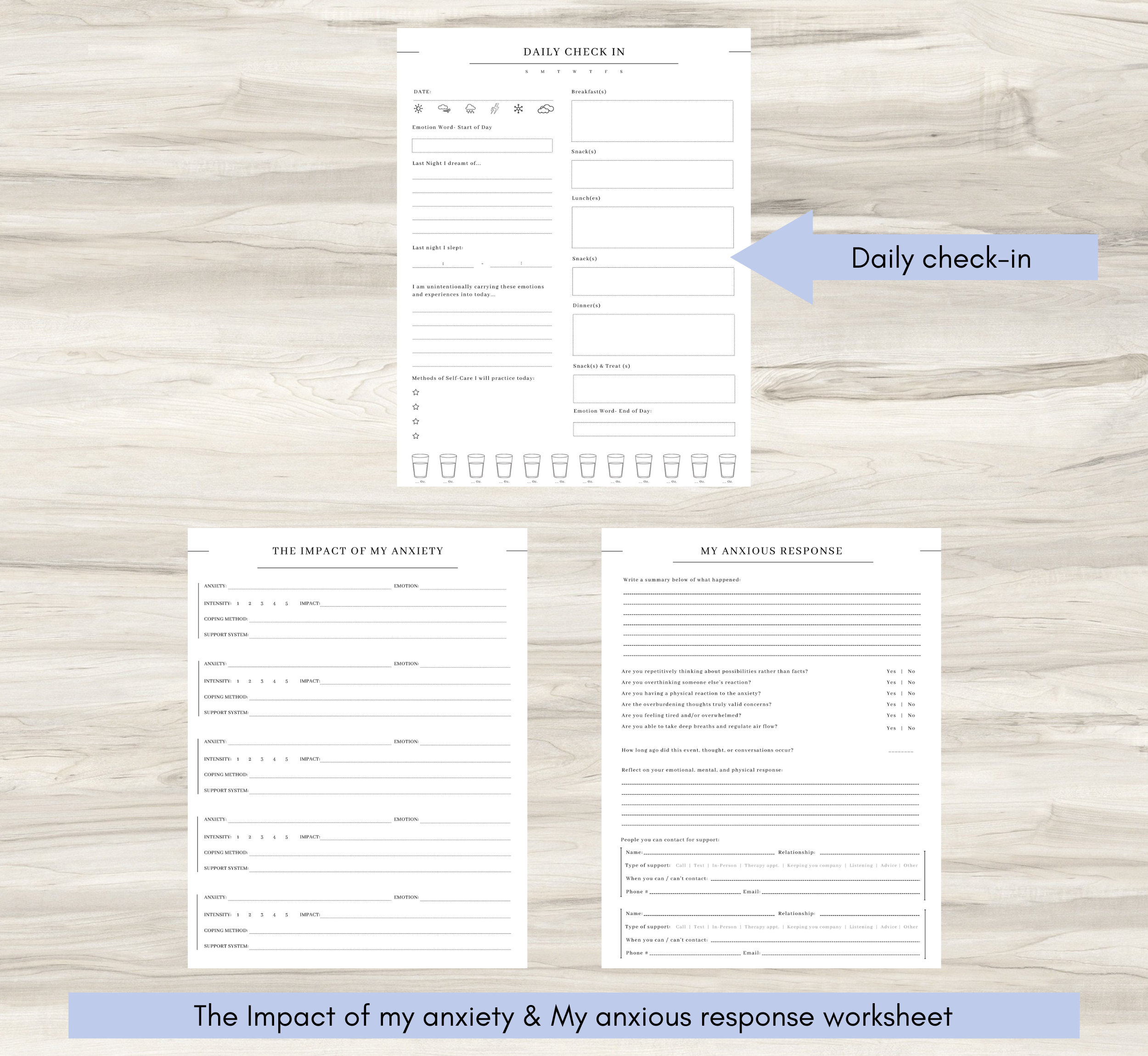 Anxiety Journal 2 Therapy Journal Worksheets Digital Mental - Etsy