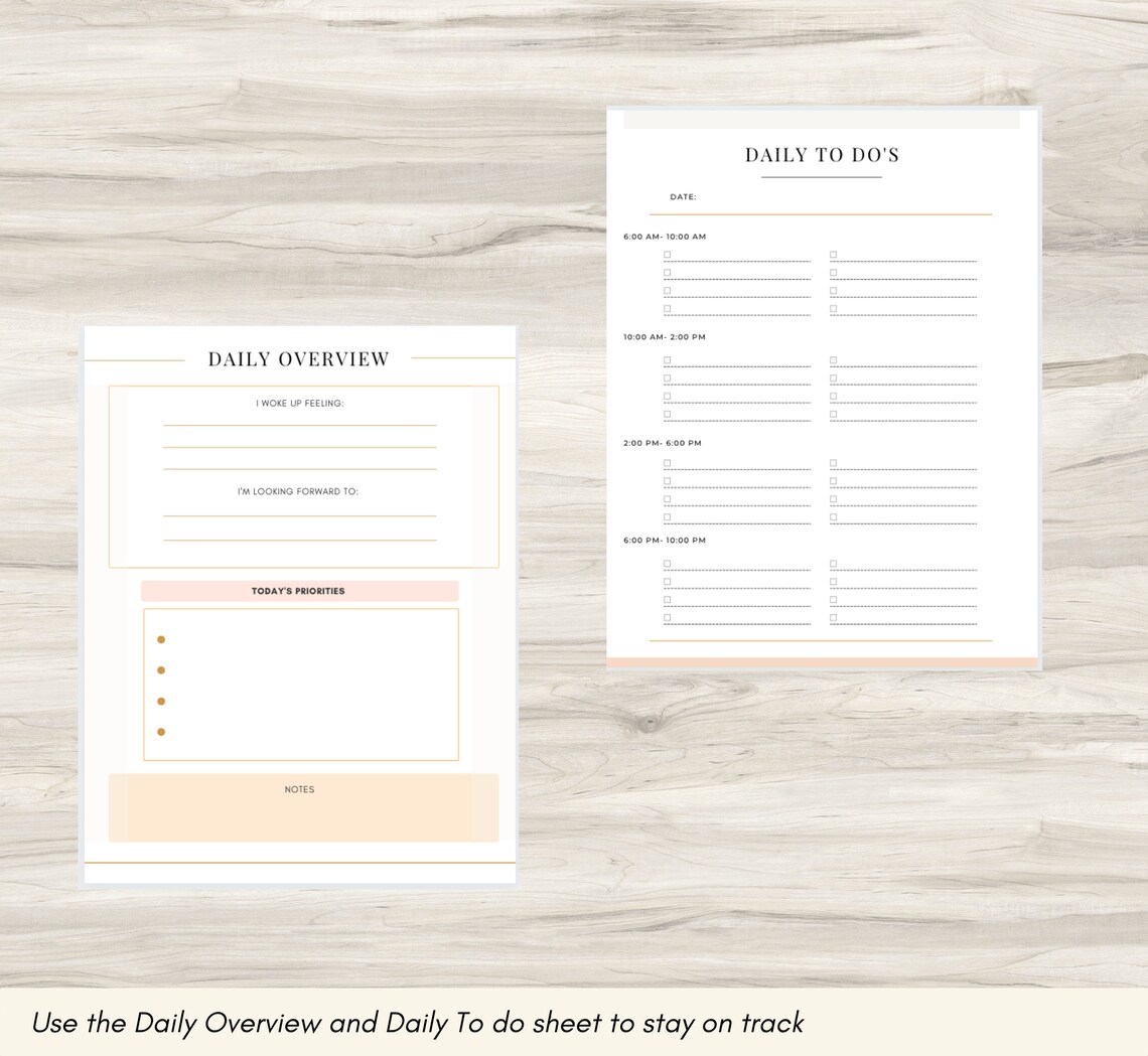 Self Care Tracker Prompted Journal Pages and Weekly/yearly | Etsy