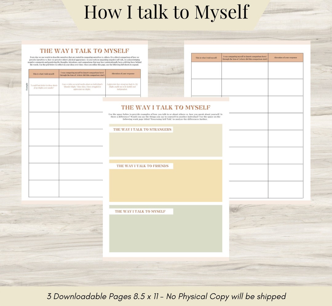 The Way I Talk to Myself, Self Esteem Journal, Self Image, Therapy ...