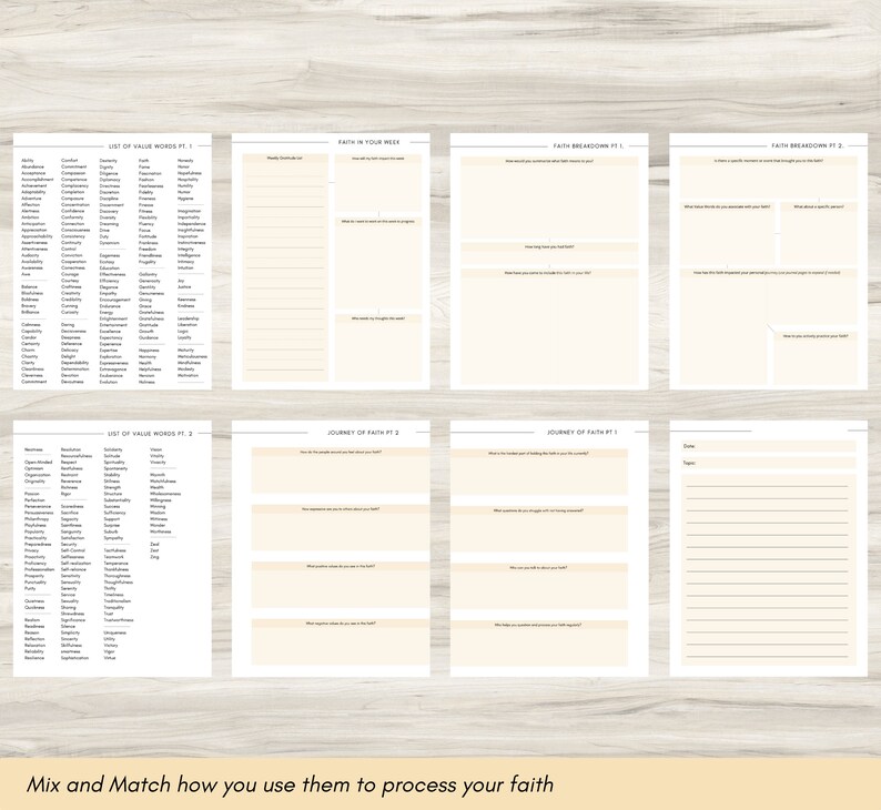 Faith Processing Journal Pages for Daily Self Care Mental | Etsy