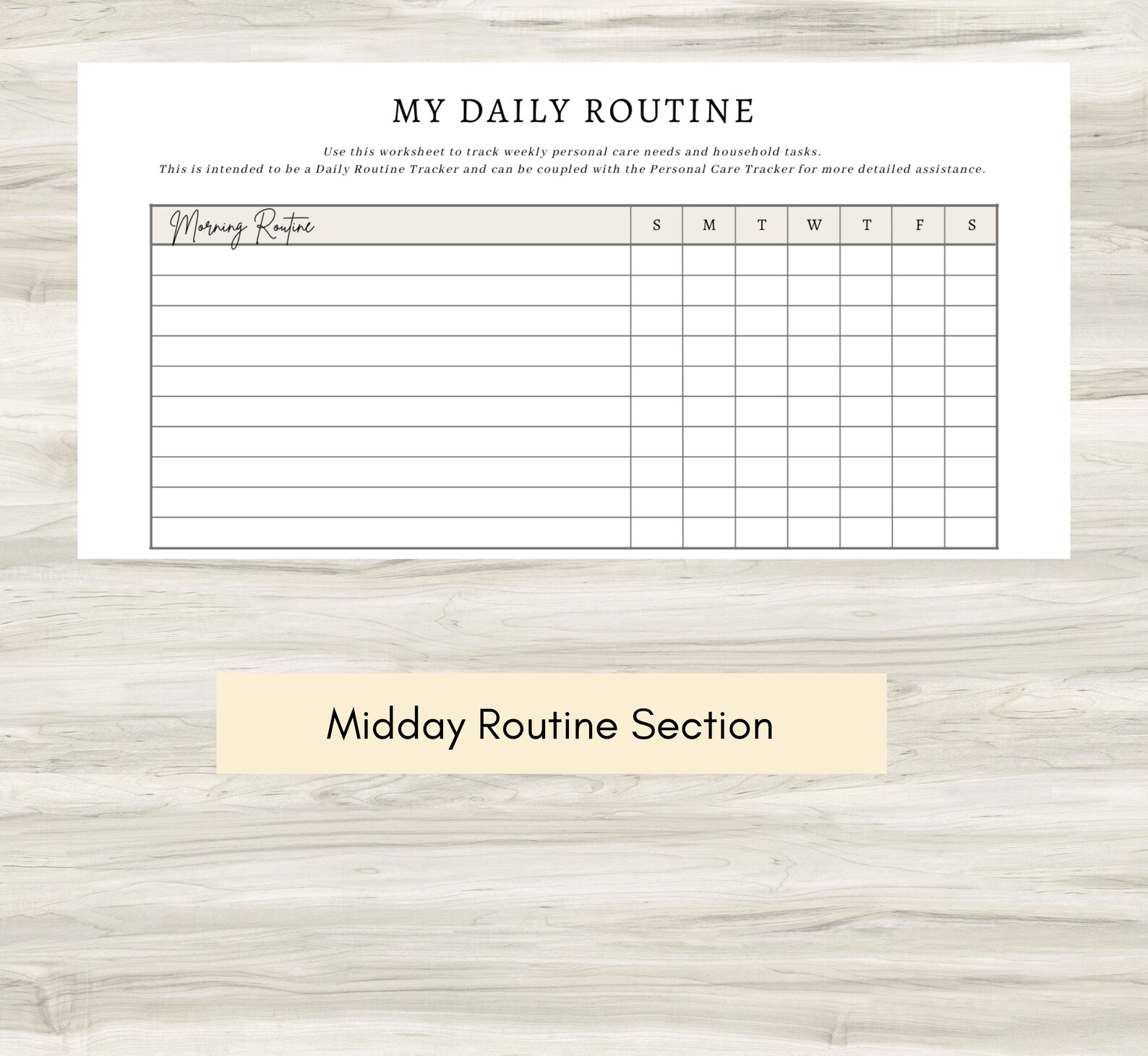 My Daily Routine Sheet Daily Routine Planner Self Care - Etsy