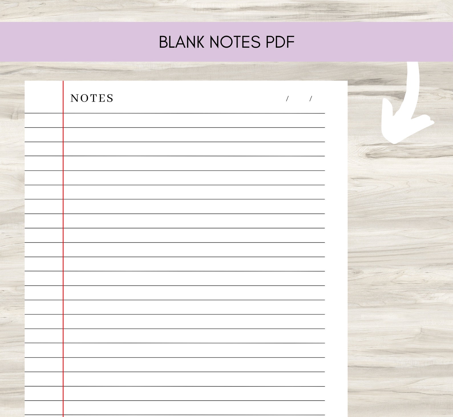 Blank Notes Sheet Blank Notes Template Digital Student | Etsy