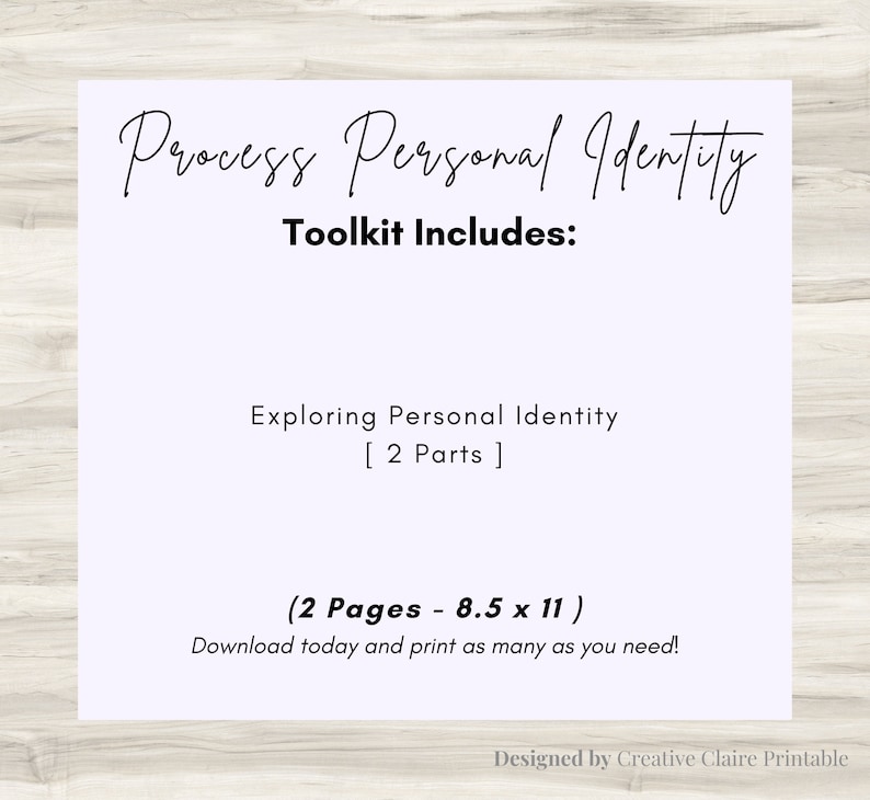 Personal Identity Processing Journal: Self-reflection Worksheet| Mental ...