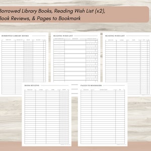 Reading Planner, Book Tracker, Reading Log, Library Books, Reading ...