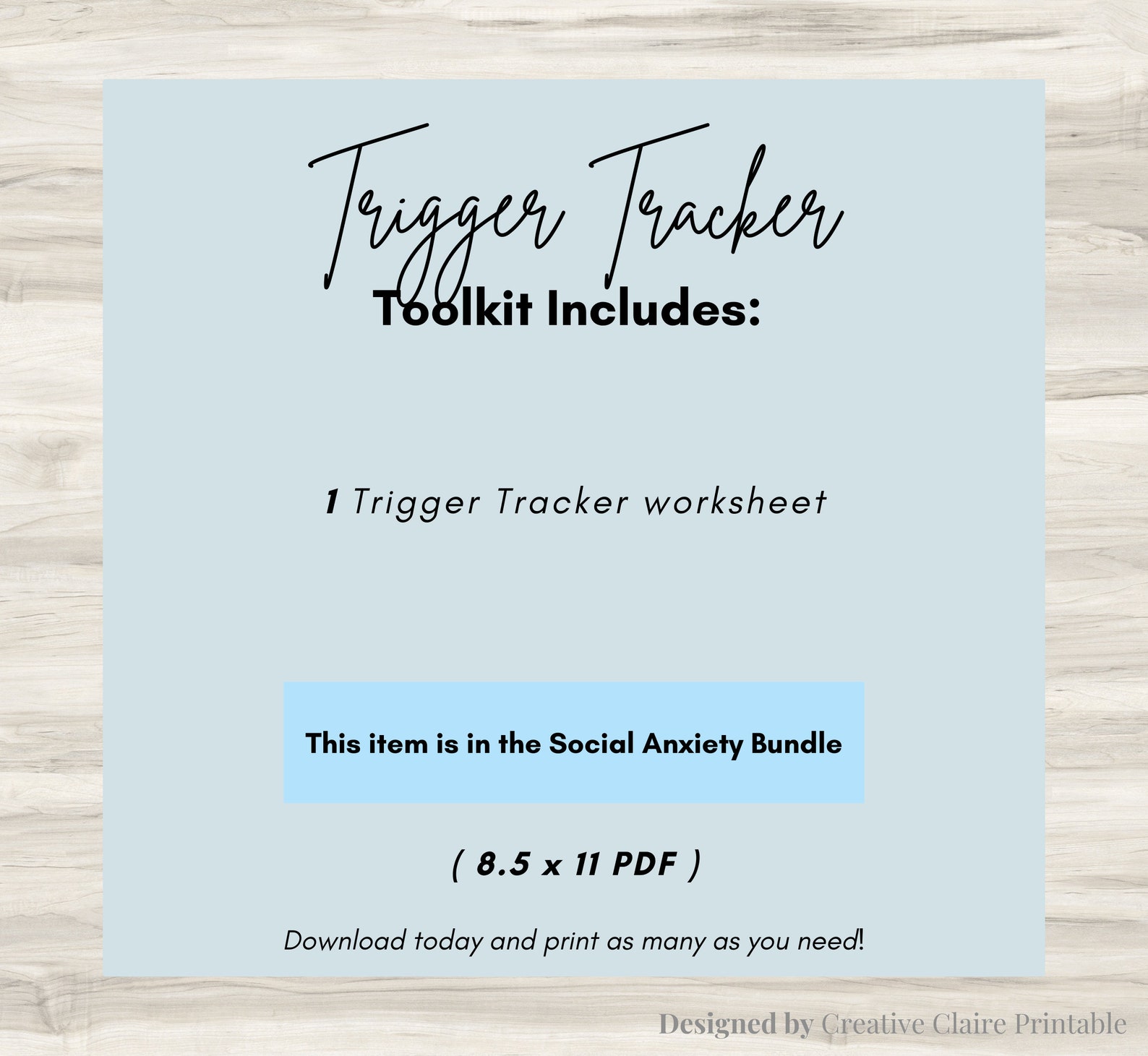 Trigger Tracker Track Responses to Triggers Mental Health - Etsy