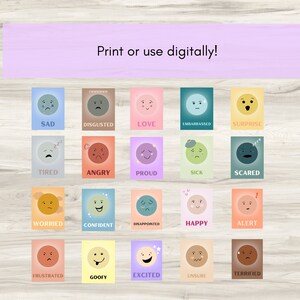 Emotion Flashcards, Emotion Poster, Therapy Office Decor, Psychology ...