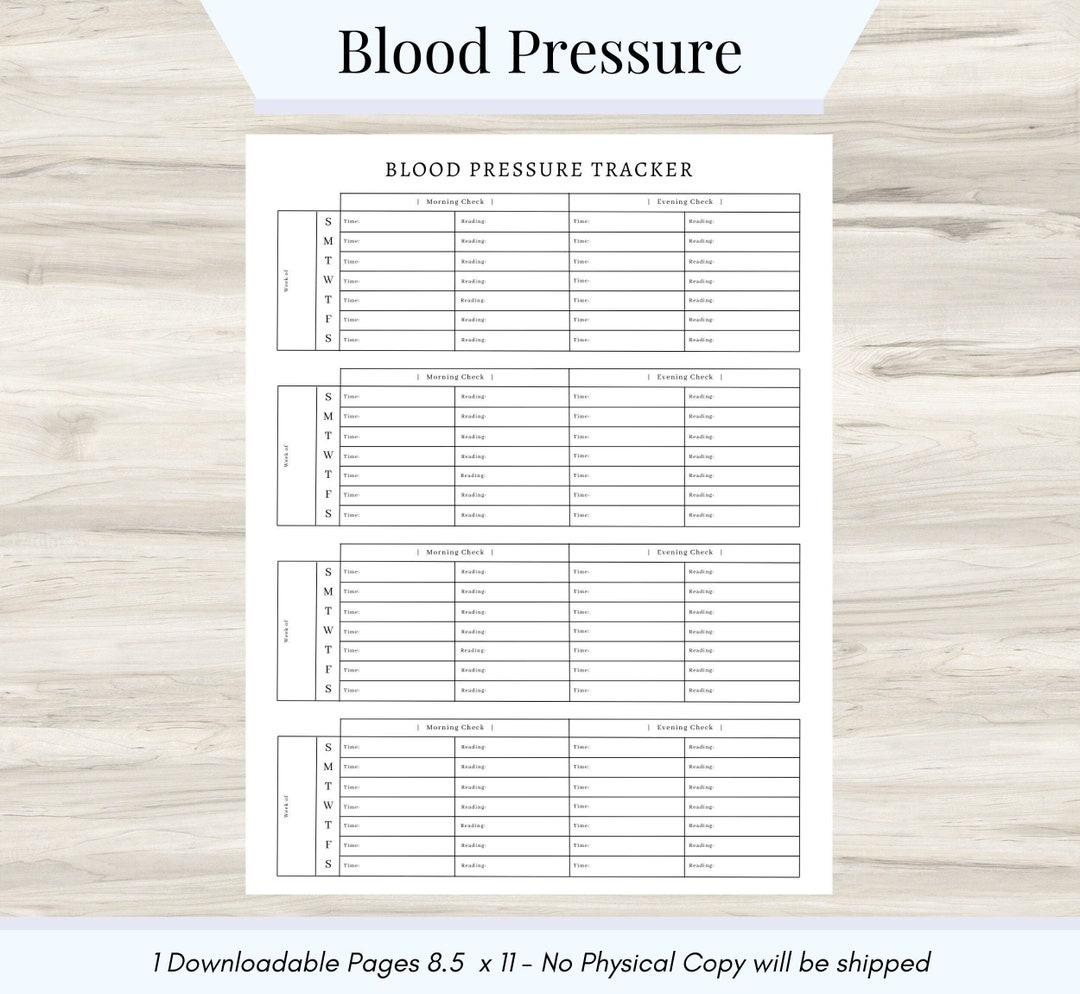 Blood Pressure Tracker Sheet, Hypertension Tracker, Medical Tracker ...