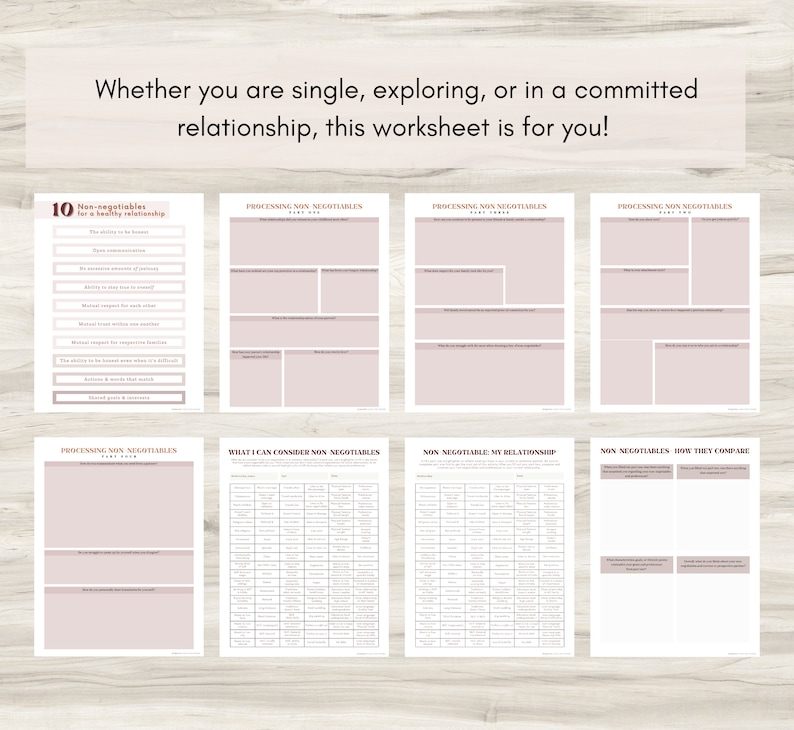 Non-negotiables in a Relationship, Relationship Worksheets, Couples ...