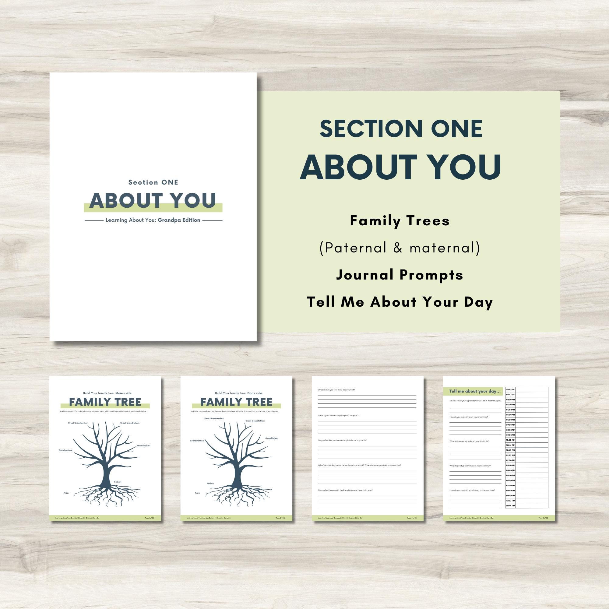 Grandfather Memory Journal | Guided Keepsake for Grandpa, Life Story ...