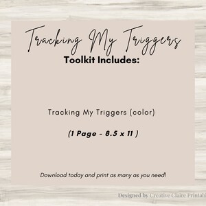Trigger Tracker Worksheet - Etsy