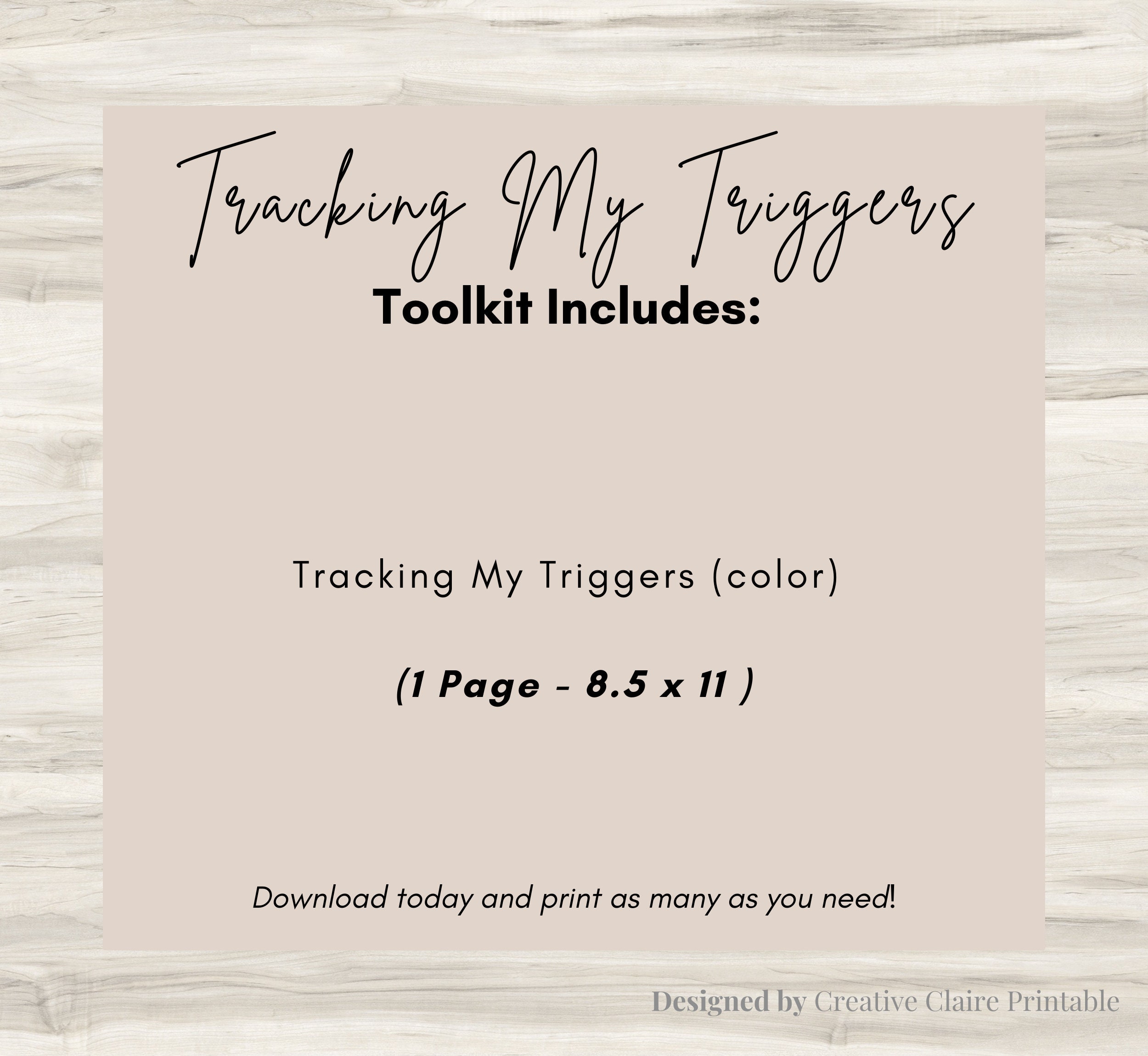 Trigger Tracker Worksheet - Etsy