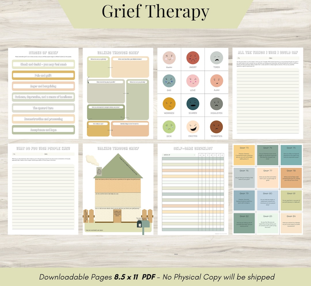 Grief Therapy Workbook: Grief Processing & Healing Journal | Mental ...