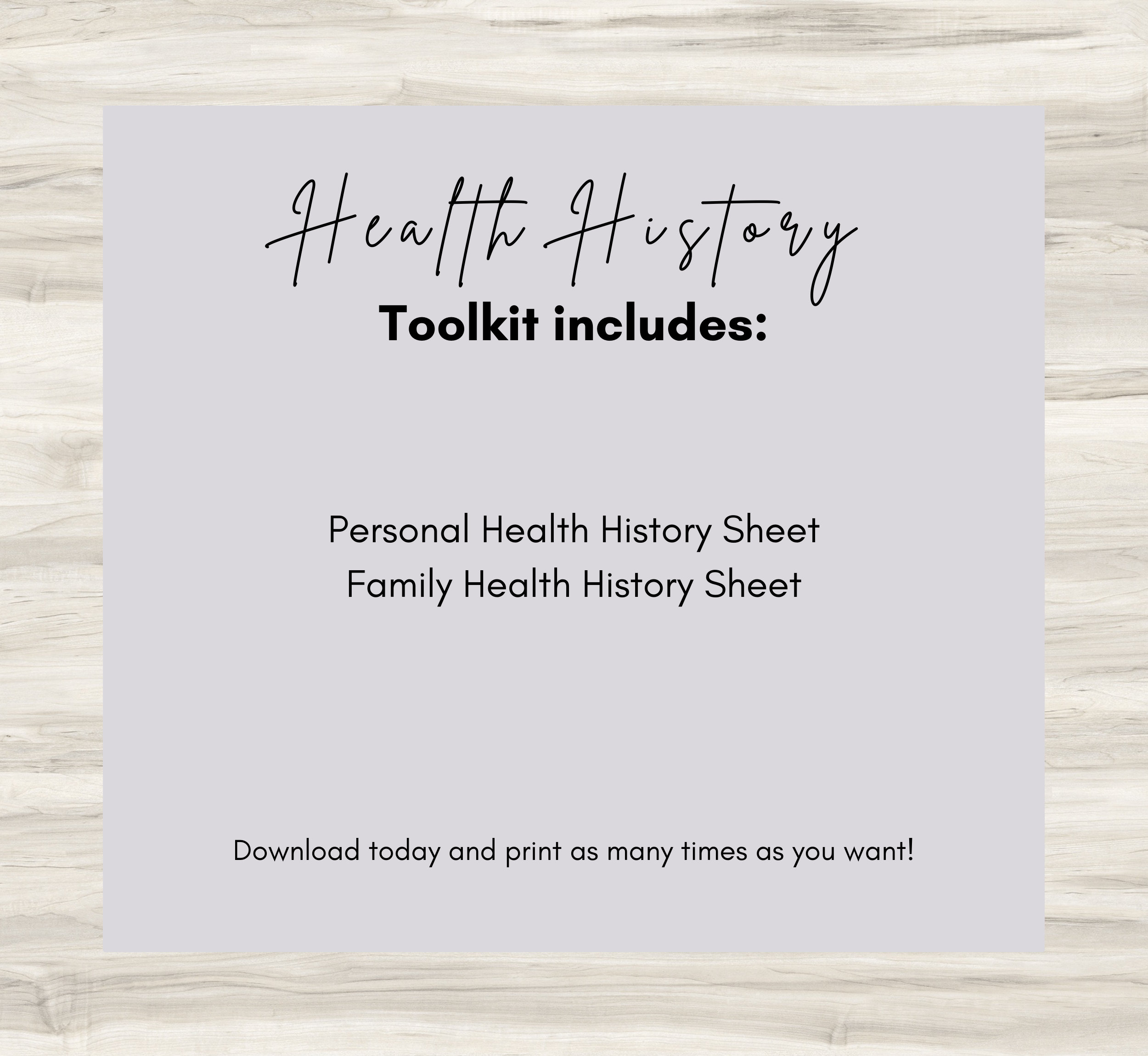 Family & Personal Health History Tracker: Medical Record Form (PDF ...