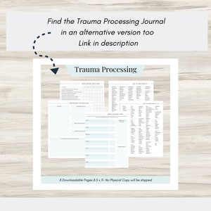 Trauma Processing Journal Pages, Daily Self-care, Mental Health ...