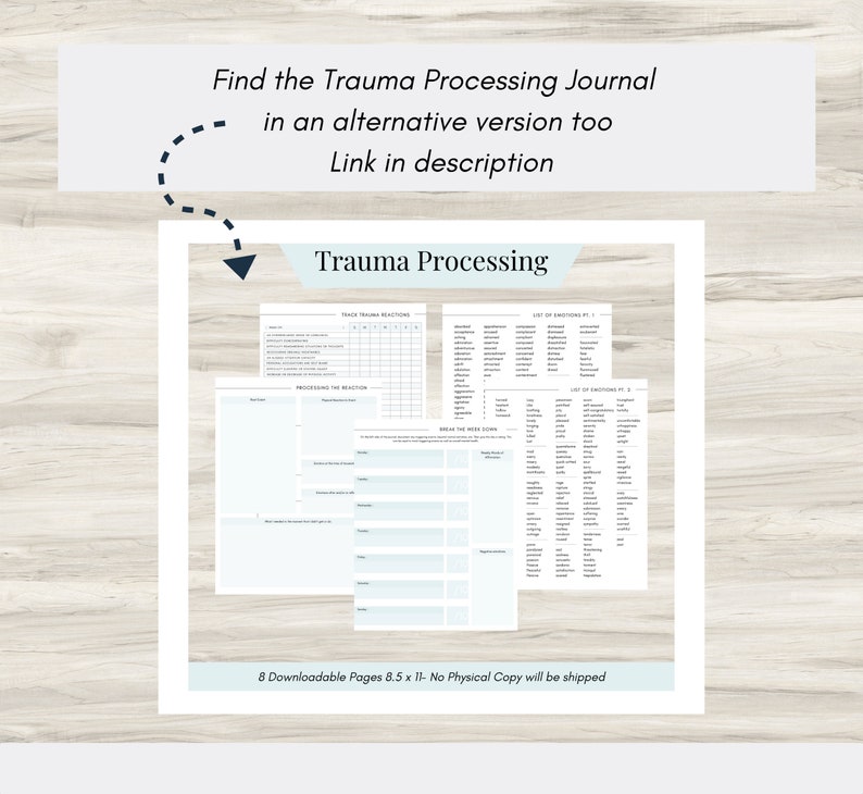 Trauma Processing Journal Pages Daily Self-care Mental - Etsy