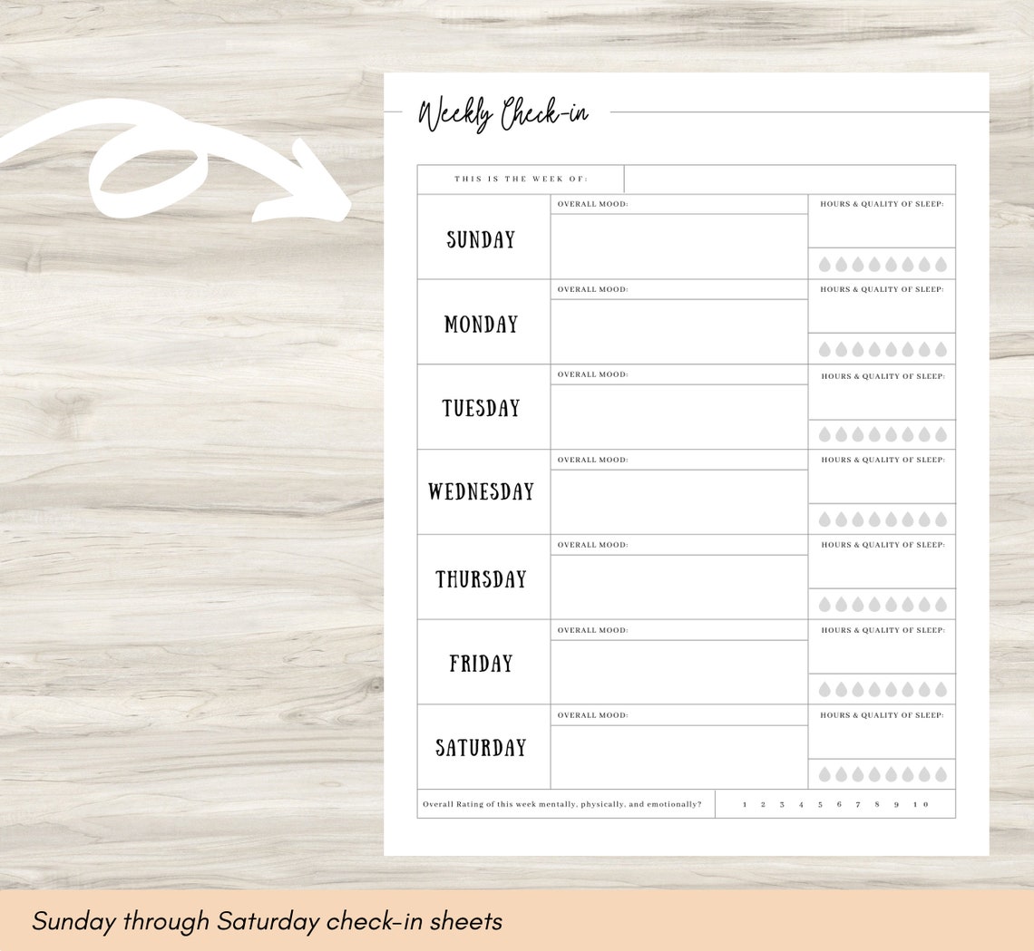 Weekly Weigh-in and Weekly Check-in Weight Loss Chart Weekly - Etsy