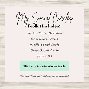 Social Circles Therapy Worksheet: Personal Boundaries PDF (digital ...