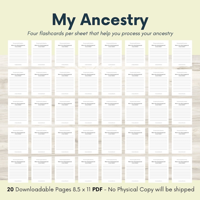 Ancestry Conversation Cards: Family History, Genealogy (digital ...
