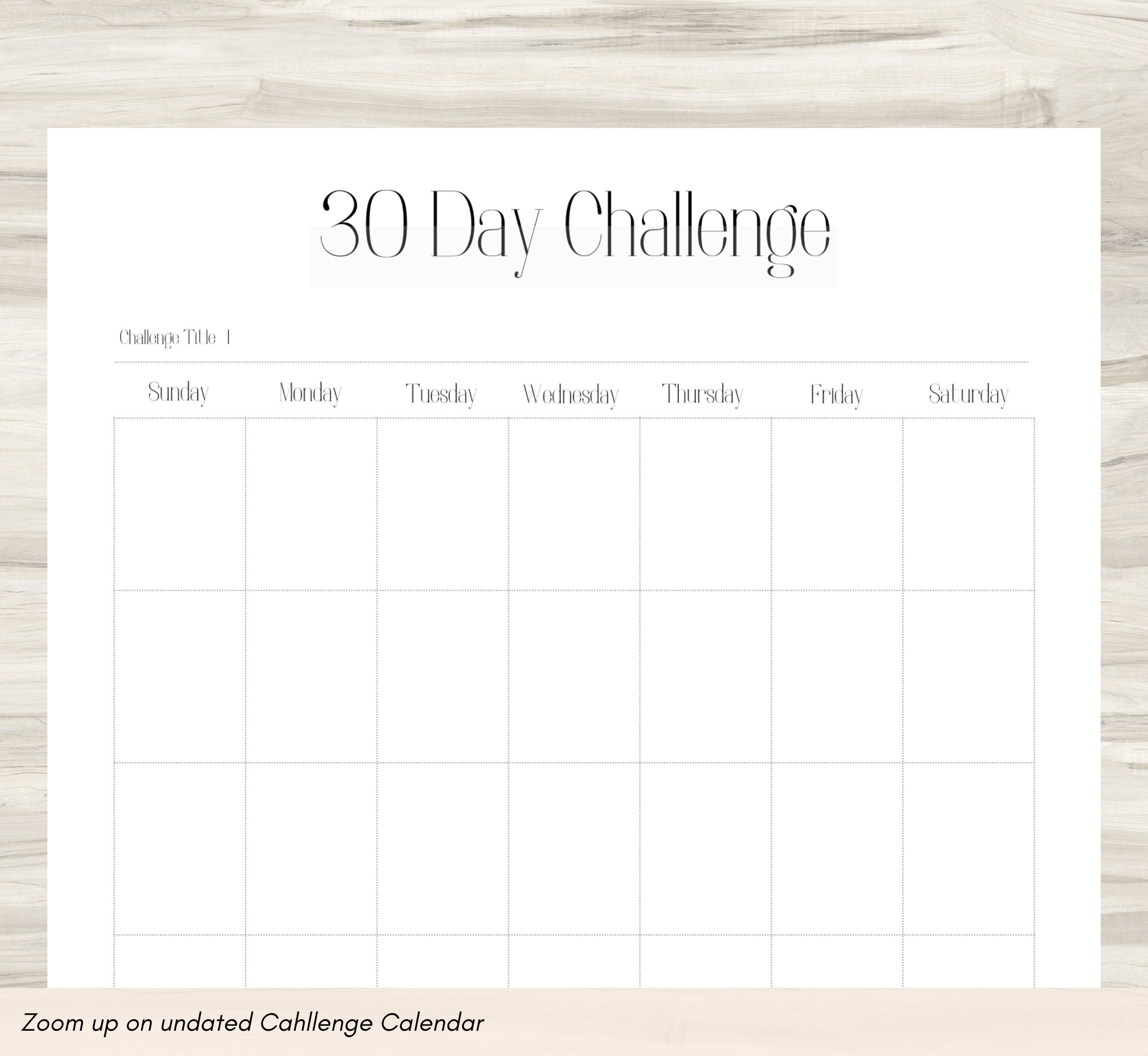 30 Day Challenge 30 Day Challenge Tracker Habit Tracker | Etsy