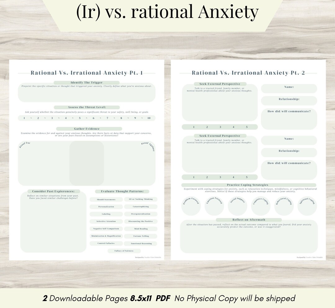 Rational Vs. Irrational Anxiety, Cognitive Distortions, Mental Health ...