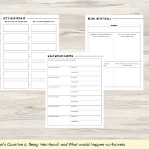 Therapy Journal Worksheets 2, Digital Mental Health Pages, Daily Self ...