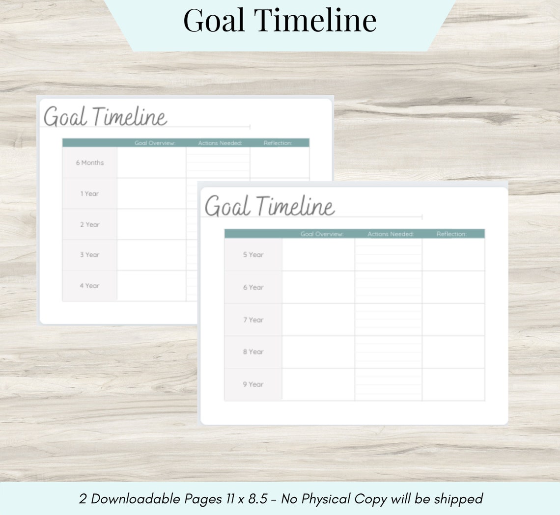 Personal Goal Business Goal Spreadsheet Template Visual - Etsy