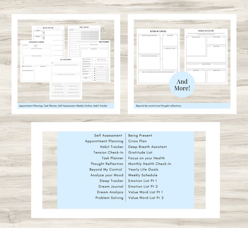 Anxiety Journal Package Therapy Journal Sheets Mental Health - Etsy